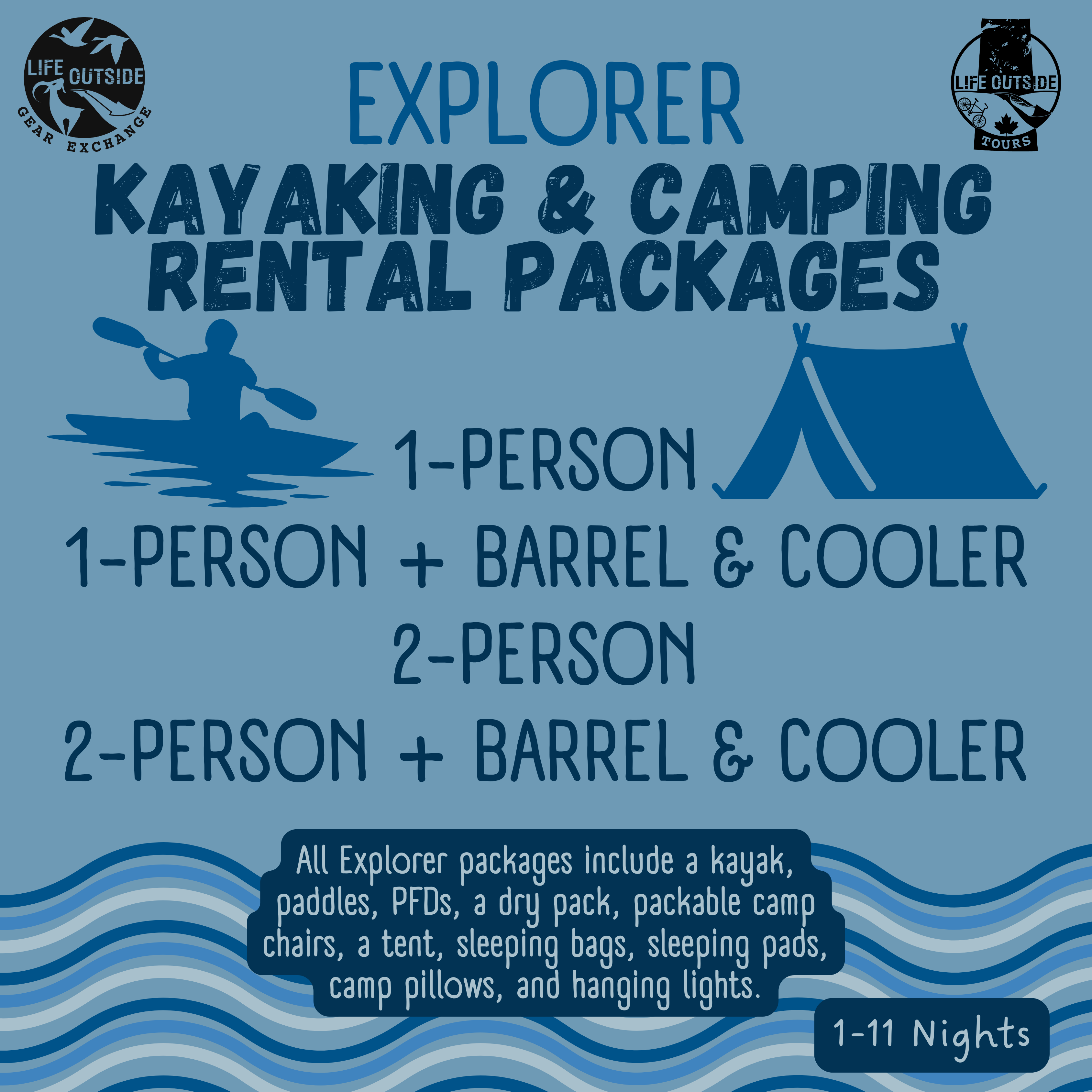 Explorer Kayaking & Camping Rental Packages – Life Outside Gear Exchange